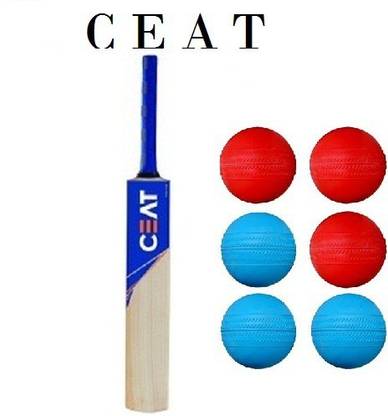 CEAT CT-100 SRS NEW TANNIS POPULER WILLOW CRICKET BAT KIT COMBO (BAT+6 ...