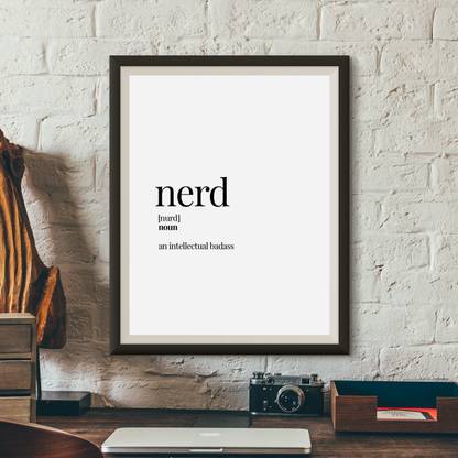 Nerd - Funny Dictionary Definition Wall Decor, Framed Art for nerds ...