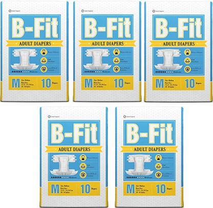 B-FIT ADULT DIAPERS PACK OF 5 Adult Diapers - M - Buy 50 B-FIT Adult ...