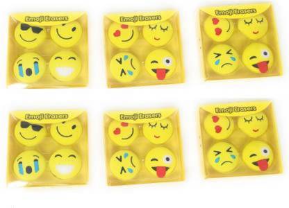 Flipkart.com | Saikara Collection Emoji Smile Face Pencil Erasers,Cute ...