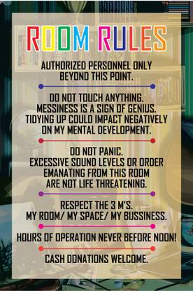 Room Rules Poster Paper Print - PAWAN-AMAN posters - Humor posters in ...