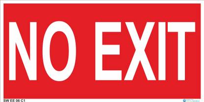 Safety World No Exit - 12" X 6" Emergency Sign Price in India - Buy ...