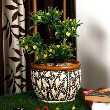 Justoriginals Big Phool Gamla Flower Pot(Color: Shiny Brown) Plant ...