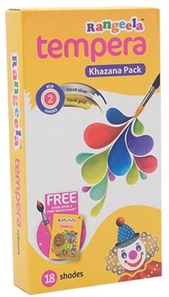 Rangeela Tempera of 18 colour shades, Comic, Brush - Tempera of 18 ...