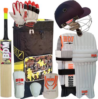 BDM Cricket Kit with Helmet - Size SH (Full Size) Cricket Kit - Buy BDM ...