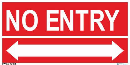 Safety World No Entry Both Side Arrow - 12" X 6" Emergency Sign Price ...