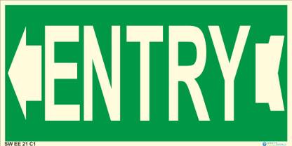 Safety World Entry - Left Side Arrow - 12" X 6" Emergency Sign Price in ...