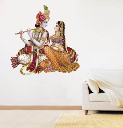STICKER STUDIO 48 cm LORD RADHA KRISHNA Reusable Sticker Price in India ...
