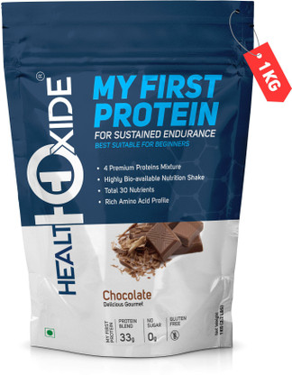 HEALTHOXIDE My First Protein with whey, casein & pea, Chocolate Whey ...