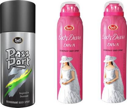 MONET Passport Black And Lady Diva Body Spray - For Men & Women - Price ...