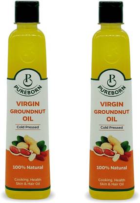 PUREBORN VIRGIN GROUNDNUT OIL 1L Groundnut Oil Plastic Bottle Price in ...