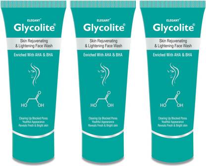 ELEGANT Glycolite Skin Rejuvenating & Lightening Facewash 60ml (Pack of ...
