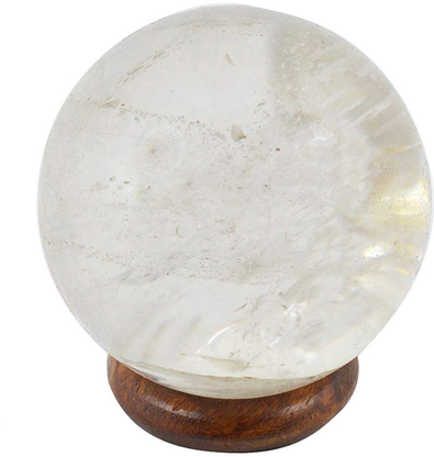 CRYSTU Clear Quartz Ball / Sphere Crystal Ball Decorative Showpiece - 4 ...