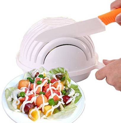 Own mall Salad Cutter Strainer Bowl Vegetable Fruits Cutting ...