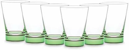 BOROSIL (Pack of 6) Orra Green Glass 300 ml Glass Set Water/Juice Glass ...