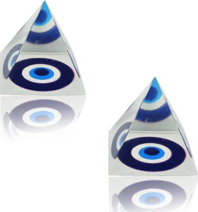CRYSTU Feng Shui Evil Eye Pyramid Vastu Crystal Pyramid For Positive ...