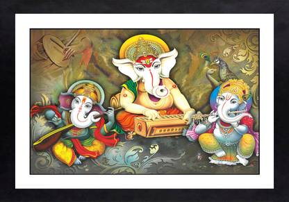 Craftsfest Ganpati Bappa Wall Painting Digital Reprint 11 inch x 14 ...