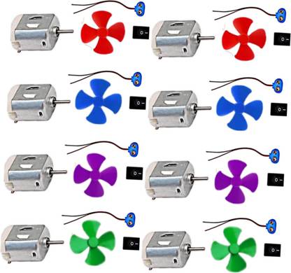 ZION dc Motors with multicolor toy fans,8 pcs set of dc Motors. Motor ...