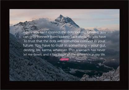 Connecting The Dots Steve Jobs Motivational Quote Framed Poster Paper ...