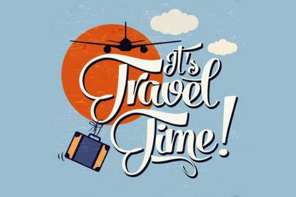 Its Travel Time Art Wall Poster Without Frame (Paper; Multicolour ...