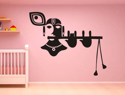 INDIA WALL STICKER India Lord Krishna With Flute Wall Decal & Sticker ...