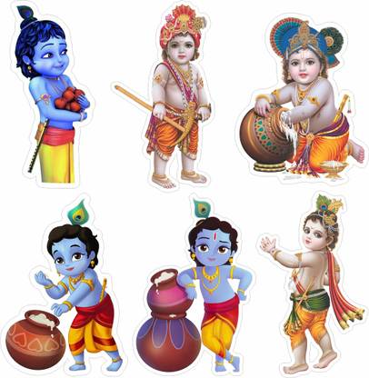 god & god's 35 cm Small Krishna Self Adhesive Sticker Price in India ...