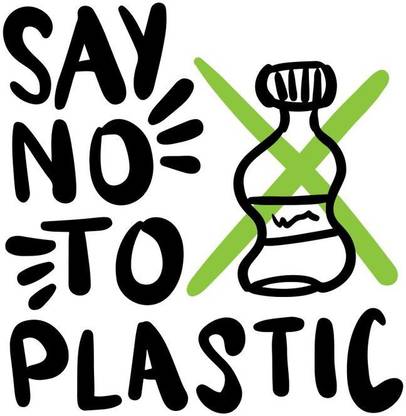 say no to plastic sticker poster|save environment|NO plastic|save earth ...