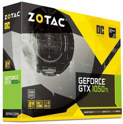 ZOTAC NVIDIA GeForce GTX 1050 Ti OC Edition 4 GB GDDR5 Graphics Card ...
