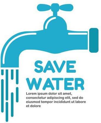 bule tab with save water sticker poster Paper Print - Quotes ...