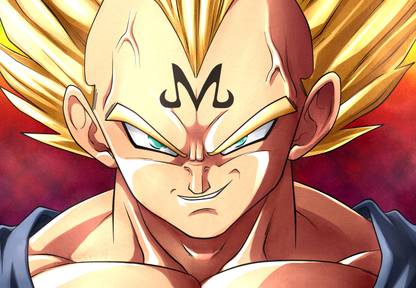 majin vegeta face sticker poster|dragon ball z poster|anime poster|size ...