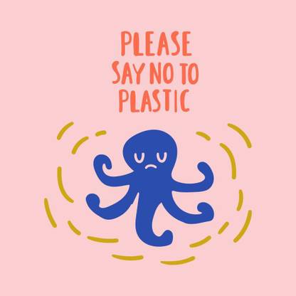 say no to plastic sticker poster Paper Print - Nature posters in India ...