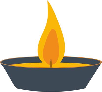 Crown Decals 38 cm Diwali Special - Decorative Diya Wall Sticker Size ...