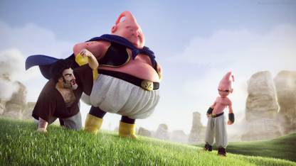 realistic majin buu sticker poster|dragon ball z poster|anime poster ...