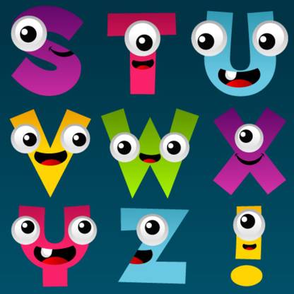 alphabets with eyes and mout |poster for kids|alphabest posters Paper ...