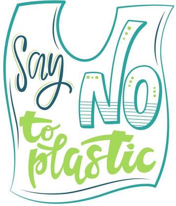 say no to plastic sticker poster|save environment|NO plastic|save earth ...