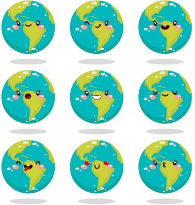 cute earth smiling earth sticker poster|save earth|save nature|globar ...