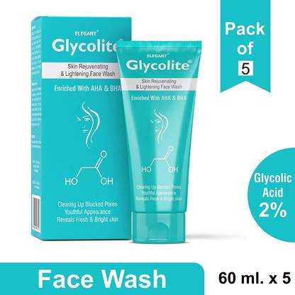ELEGANT Glycolite Skin Rejuvenating & Lightening Facewash 60ml (Pack of ...