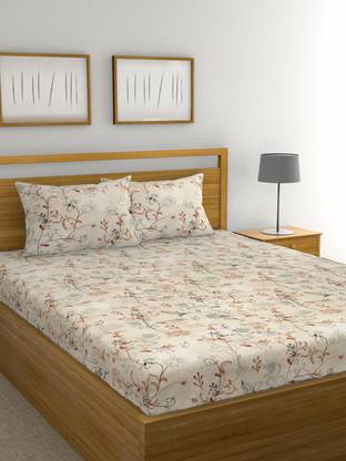 Raymond Home 104 TC Cotton Double Floral Flat Bedsheet - Buy Raymond ...