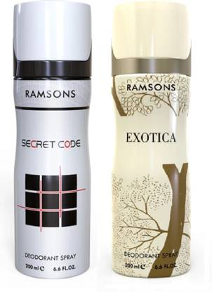RAMSONS Secret Code And Exotica Deodorant Body Spray 200ml Each ...