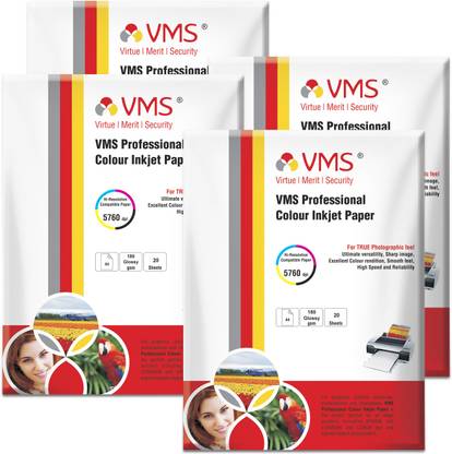 Flipkart.com | VMS Professional High Glossy Photo Paper (4 x 20 sheets ...
