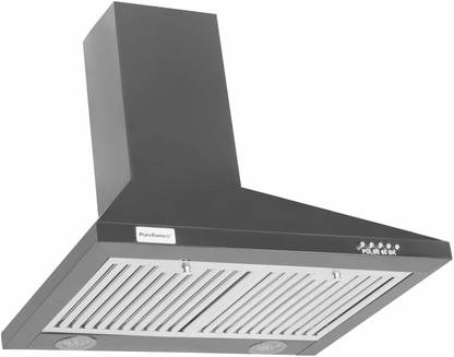 Pureflames 60cm 1100 m3/hr Chimney (Pulse 60 BK, Black, ) Wall Mounted Chimney Price in India ...