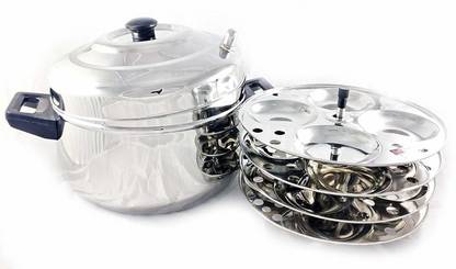 Butterfly Curve 4 Plates - 16 idlis Stainless Steel Induction ...