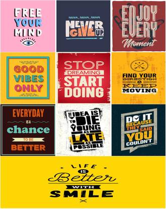 Combo Pack of 10 Motivational and Inspirational Wall Posters Paper ...