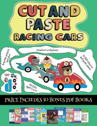 Preschool Worksheets (Cut and paste - Racing Cars): Buy Preschool ...