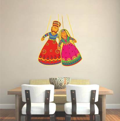 creatick Studio colorful Rajasthani Puppet in Indian art style Wall ...