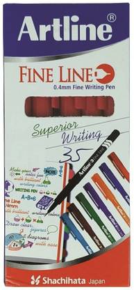 Artline Fine Line pack of 10 (Red) - Set of 2 Fineliner Pen - Buy ...