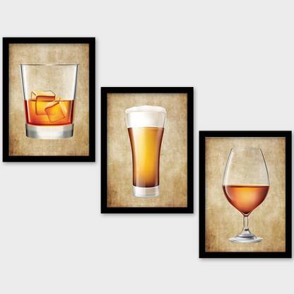 Bar Theme - Framed Posters with High Quality Glass Frame Paper Print ...