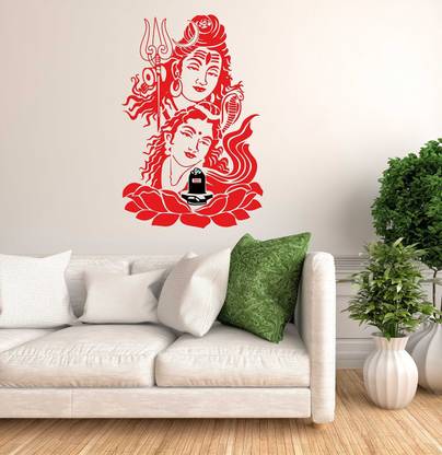 Tuffuk Lord Shiva Parvati | Wall Stickers |PVC Vinyl| Non-Reusable ...