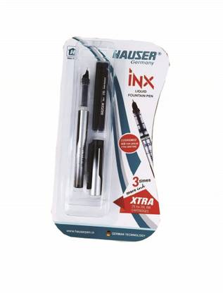 HAUSER INX Liquid Ink Fountain Pen - Blue Ink (Body color - Black ...
