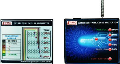 RMG Wireless Water Level Indicator with Tank Full Alarm and Empty Alarm ...